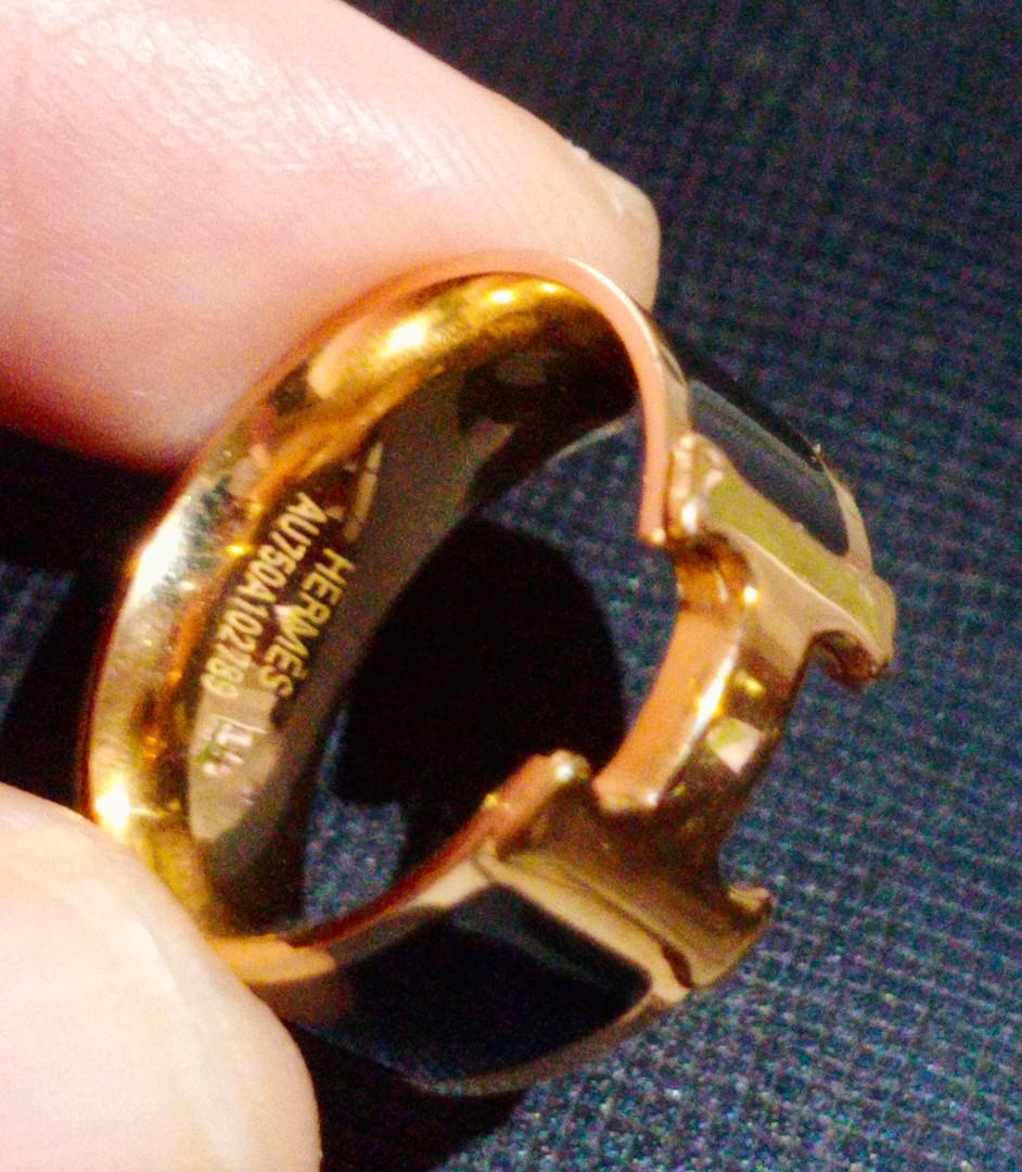 HERMES H RING 18karat rose gold, Luxury, Accessories on Carousell