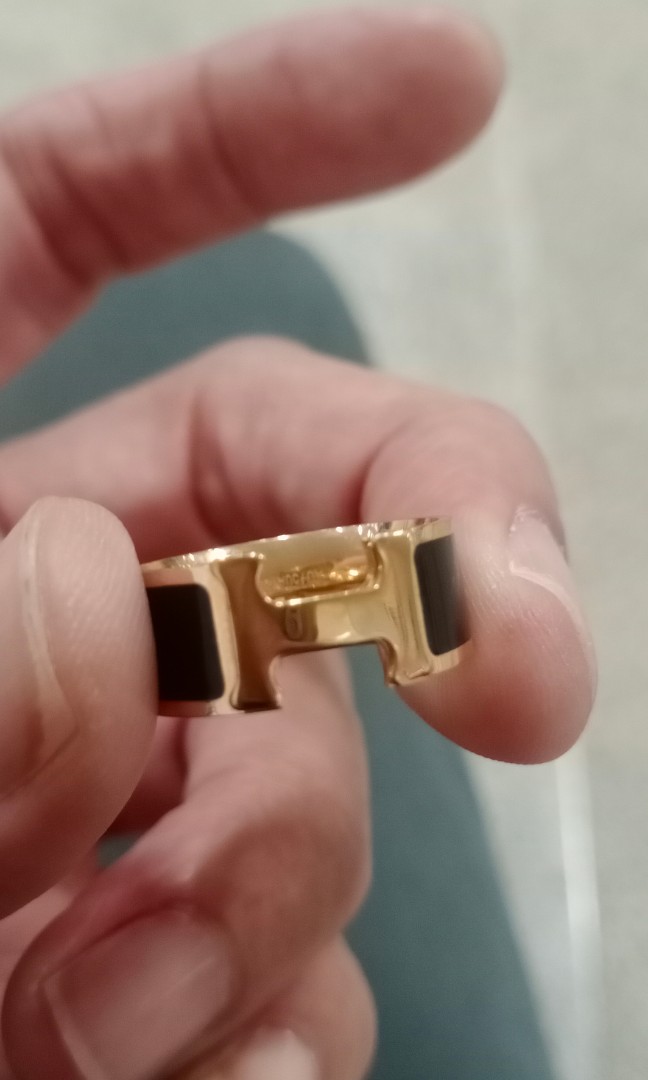 HERMES H RING 18karat rose gold, Luxury, Accessories on Carousell