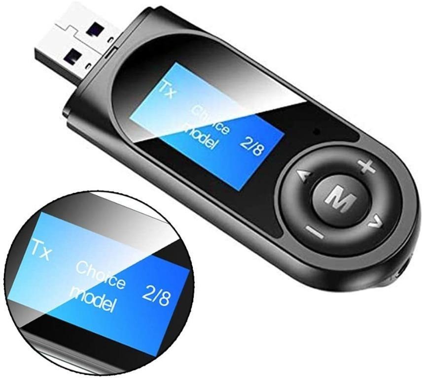 HUET Visible Bluetooth Receiver Transmitter, USB 5.0 Bluetooth Adapter ...