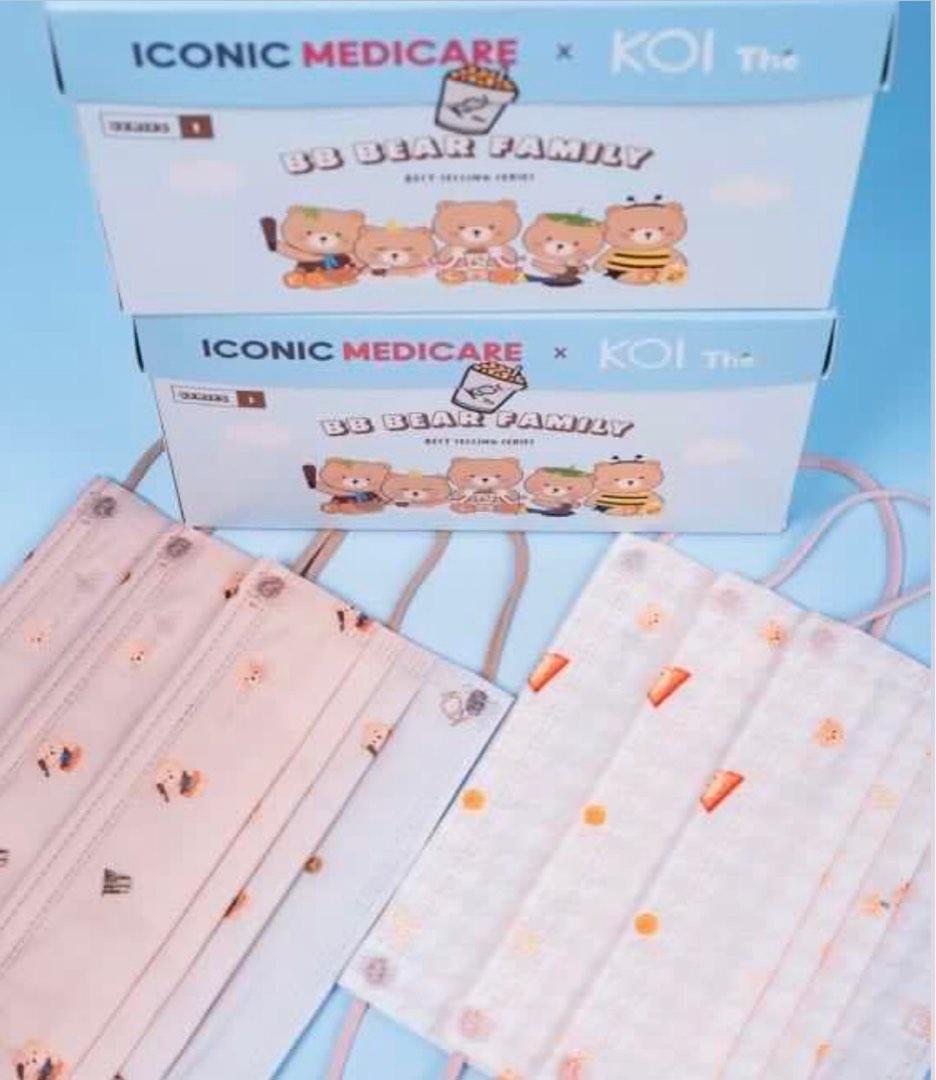 Iconic Medical x KOI disposable face mask, Health & Nutrition, Face ...