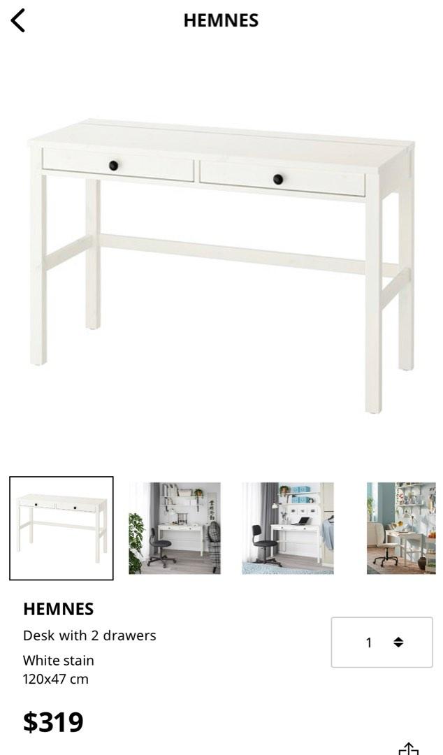 Ikea hemnes table desk, Furniture & Home Living, Furniture, Tables ...