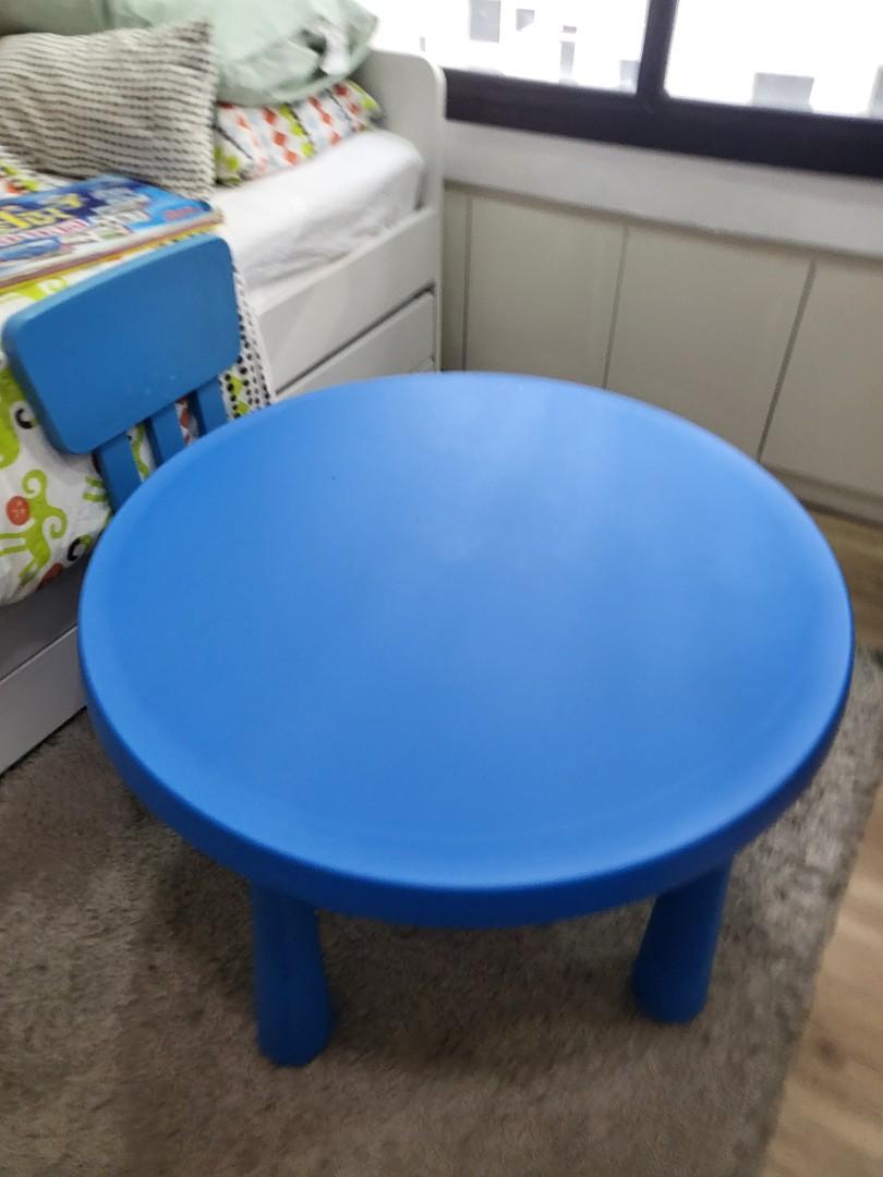 Ikea Mammut Round Table and Chair, Furniture & Home Living, Furniture ...