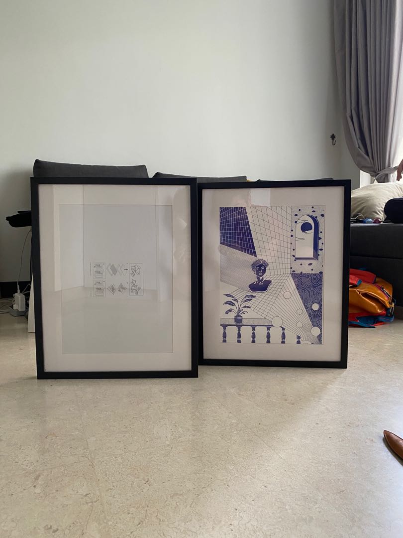 IKEA Ribba black photo frame 30x40 (selling two), Furniture & Home ...