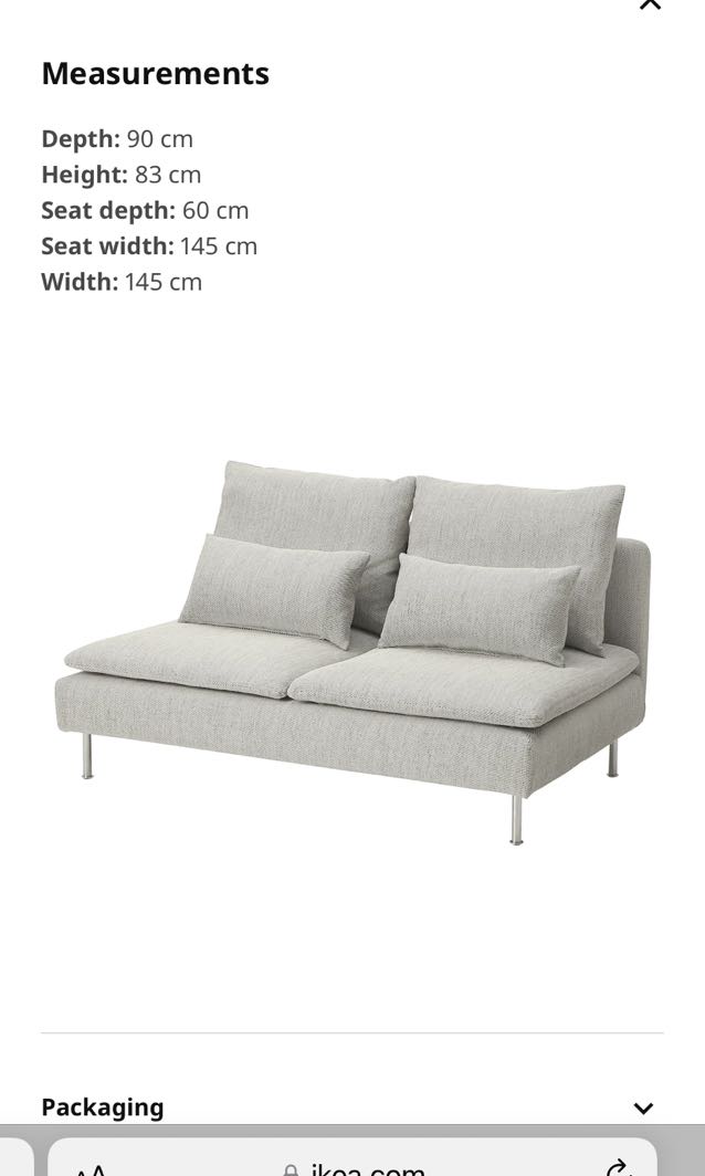 IKEA Soderhamn compact 3 seater, Furniture & Home Living, Furniture, Sofas on Carousell