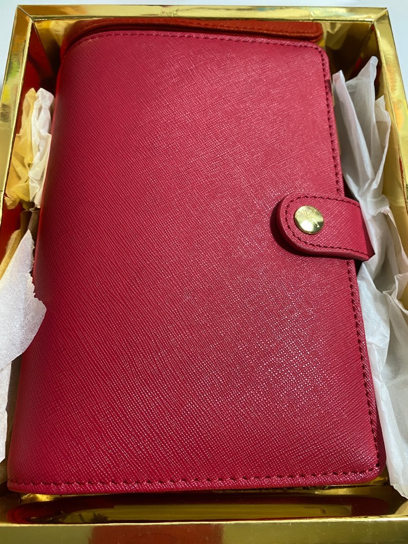 Kikki K Textured Leather Personal Planner (Red), Hobbies & Toys ...
