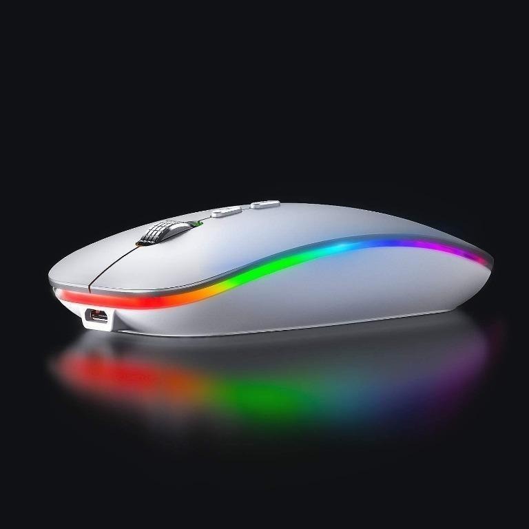 LED Wireless Mouse, Inphic Rechargeable Silent 2.4G Wireless Computer ...