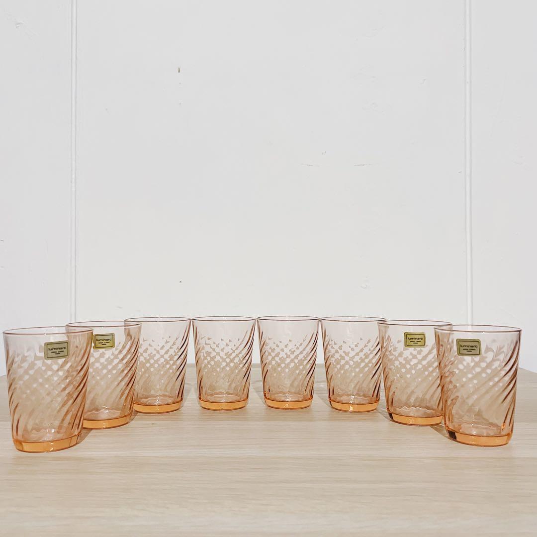 Vintage Luminarc Pink Swirl Drinking Glass & Jug, Furniture & Home ...