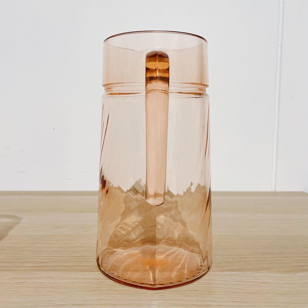 Vintage Luminarc Pink Swirl Drinking Glass & Jug, Furniture & Home ...