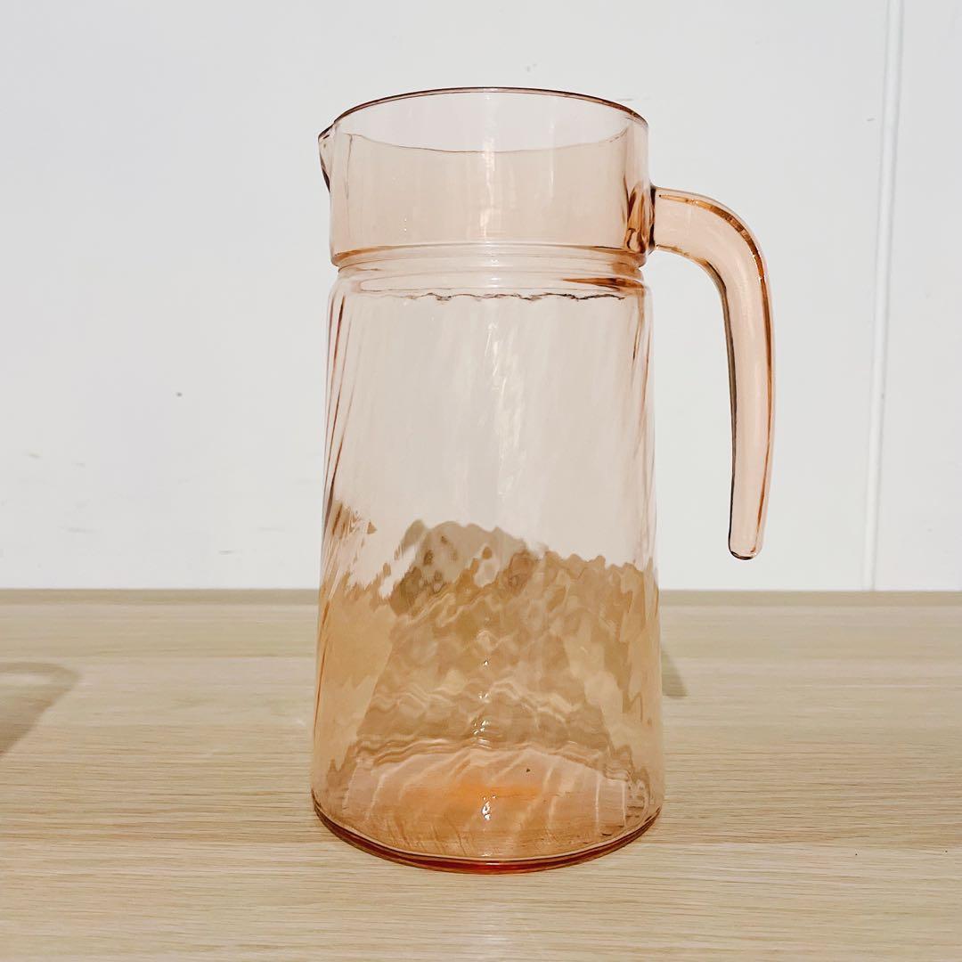 Vintage Luminarc Pink Swirl Drinking Glass & Jug, Furniture & Home ...
