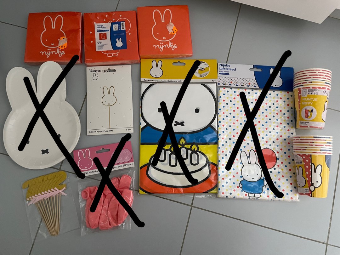 Miffy / nijntje birthday party set, #2 cupcaketopper (baby / toddler ...