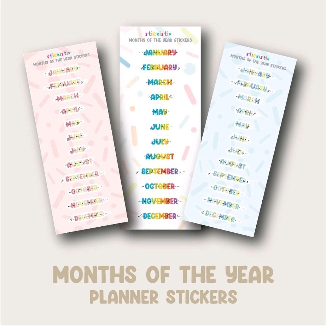 Months of the Year | Planner Stickers | Calendar Stickers | January to ...