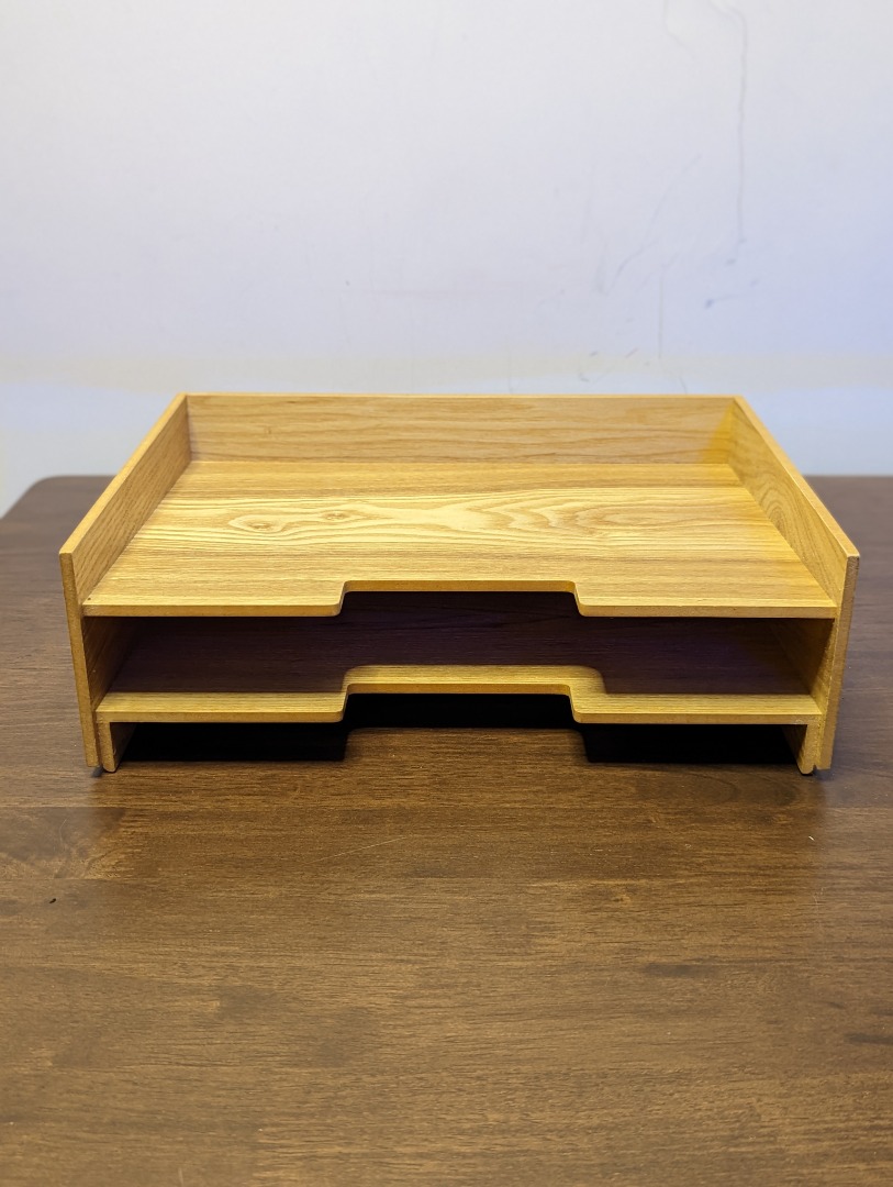 Muji Wooden File Tray 無印良品實木文件架, 傢俬＆家居, 其他, 收納箱及袋 on Carousell