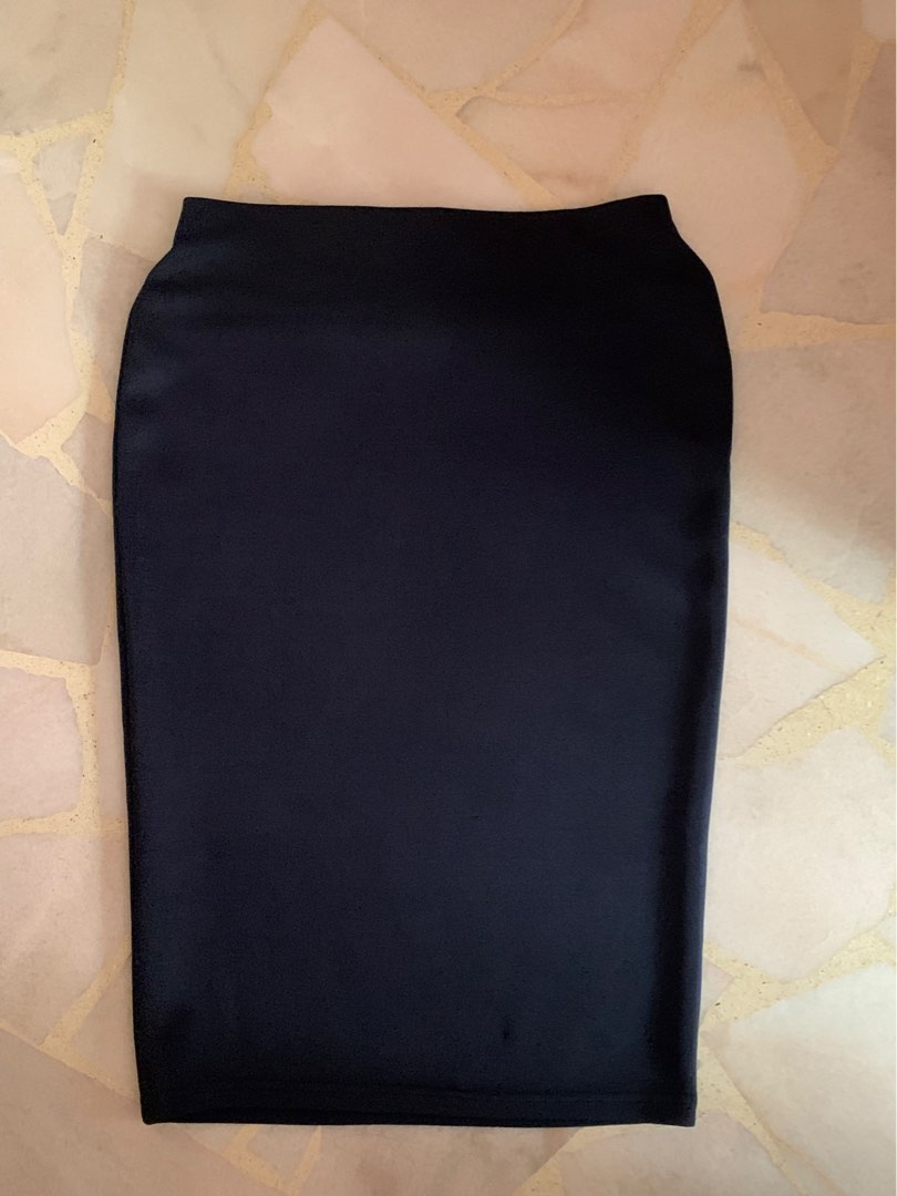 Navy pencil skirt, Women's Fashion, Bottoms, Skirts on Carousell