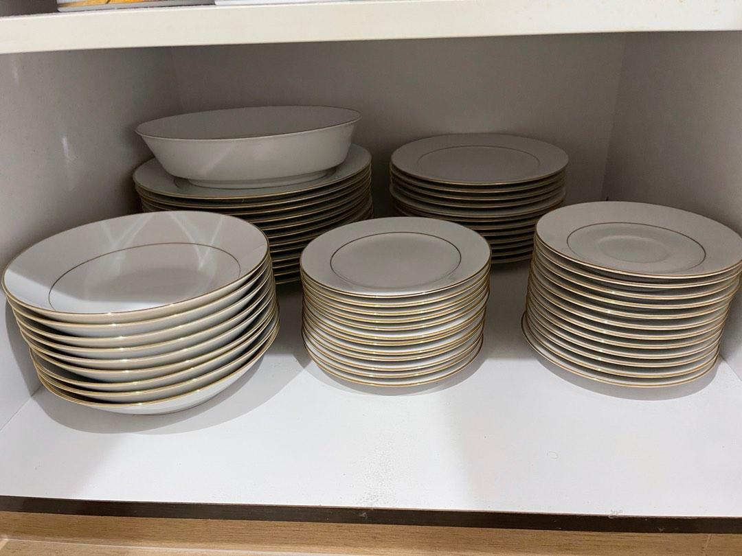 Noritake Regency Gold Porcelain Dinnerware Full Set for 12 people ...