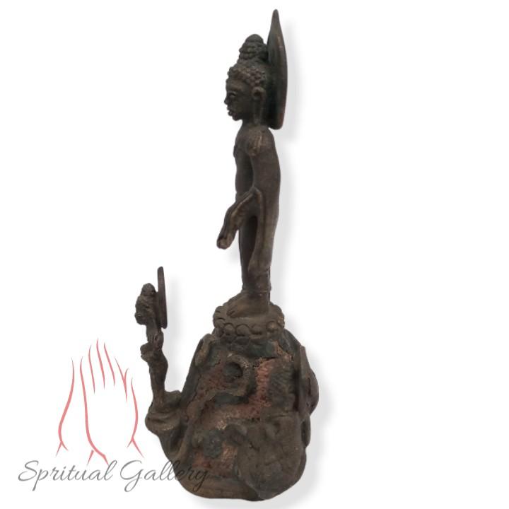 Patung Buddha Budha Arahat perunggu Kombinasi Batu alam kuno, Antik ...