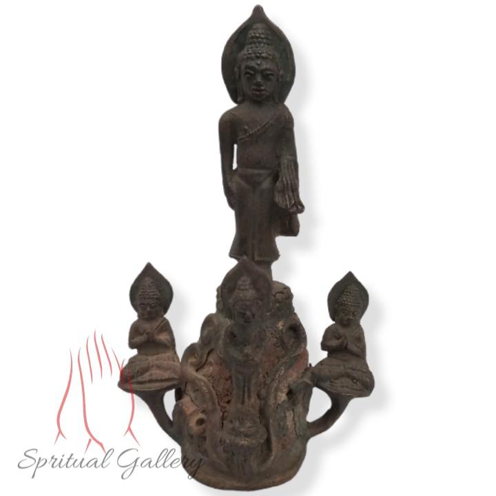 Patung Buddha Budha Arahat perunggu Kombinasi Batu alam kuno, Antik ...