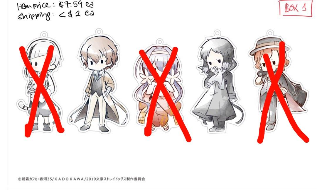 [PO] BSD Bungo Stray Dogs Retro-chic series Merch [Tapioca], Hobbies ...