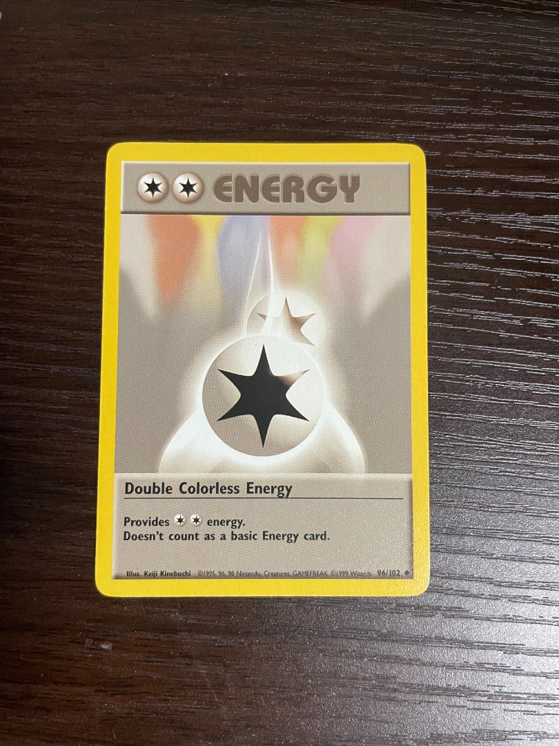 Pokemon base set double colorless energy, 興趣及遊戲, 收藏品及紀念品, 古董收藏 - Carousell