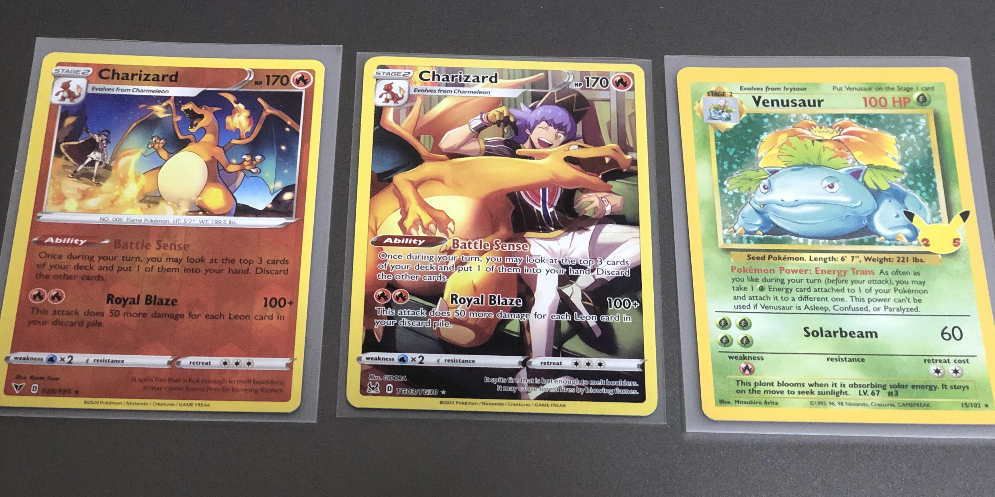 Pokémon Cards (Charizard, Leon, Venusaur), Hobbies & Toys, Toys & Games ...