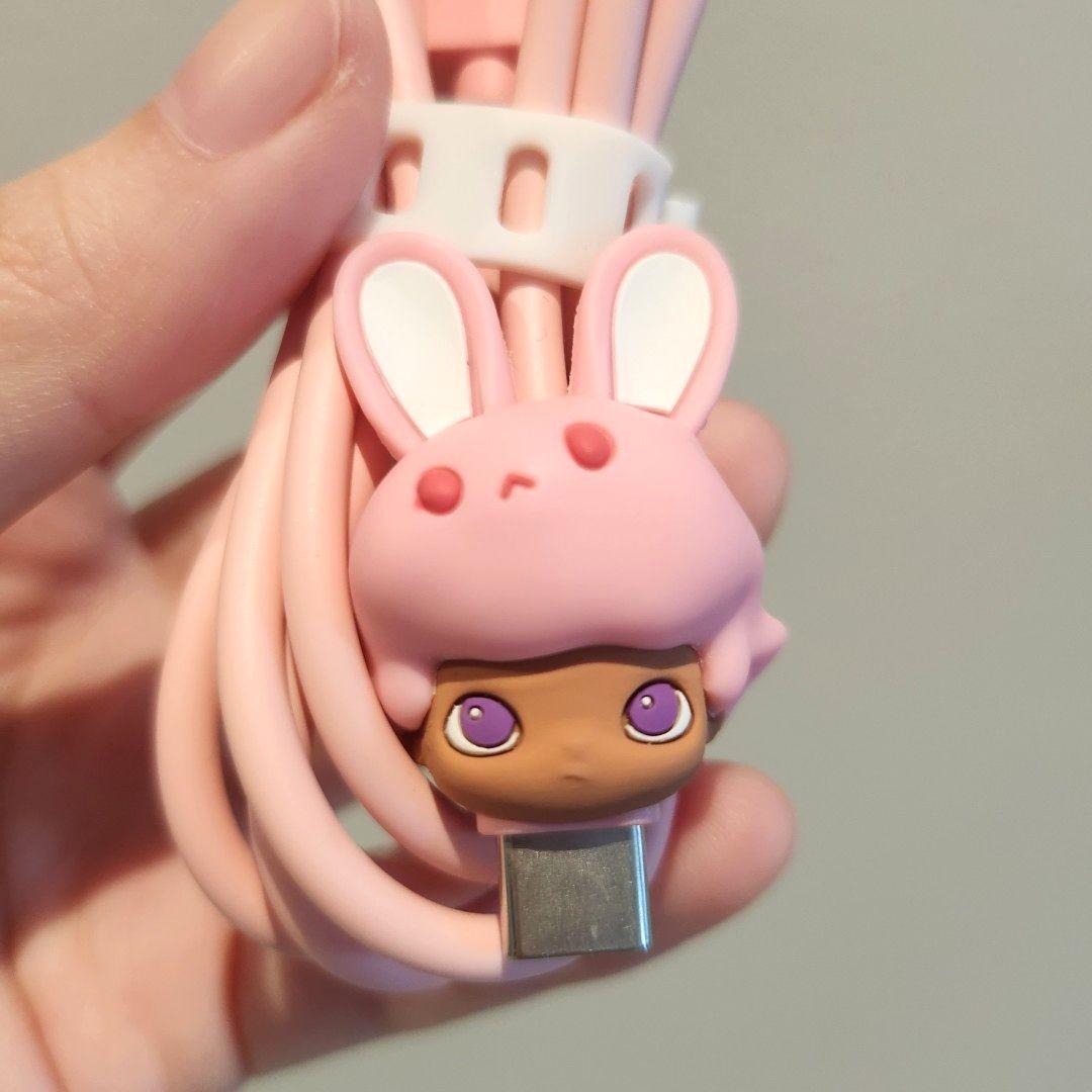 [POPMART] Dimoo Pink Bunny Type-C USB cable, Computers & Tech, Parts ...
