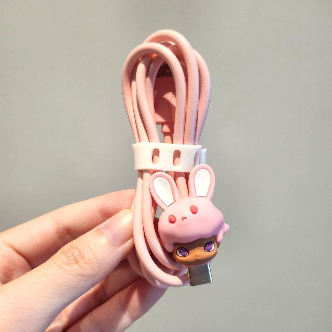 [POPMART] Dimoo Pink Bunny Type-C USB cable, Computers & Tech, Parts ...
