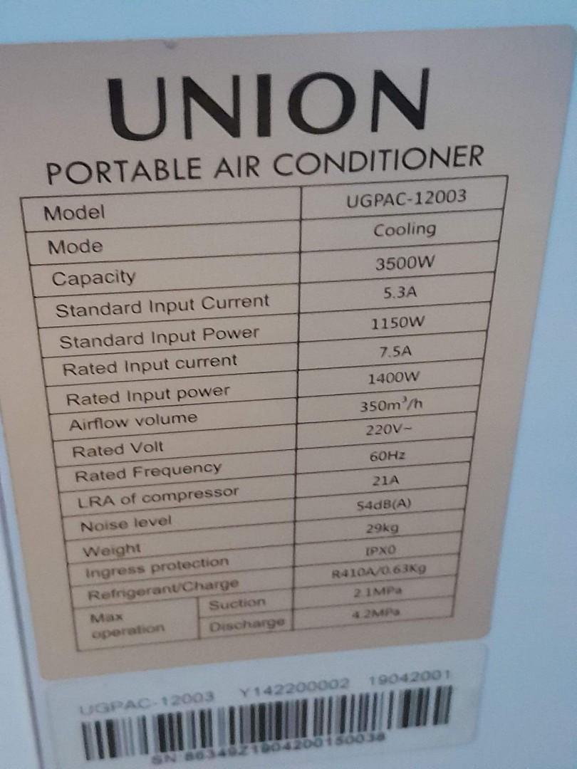 Portable aircon 2 hp, TV & Home Appliances, Air Conditioning and ...