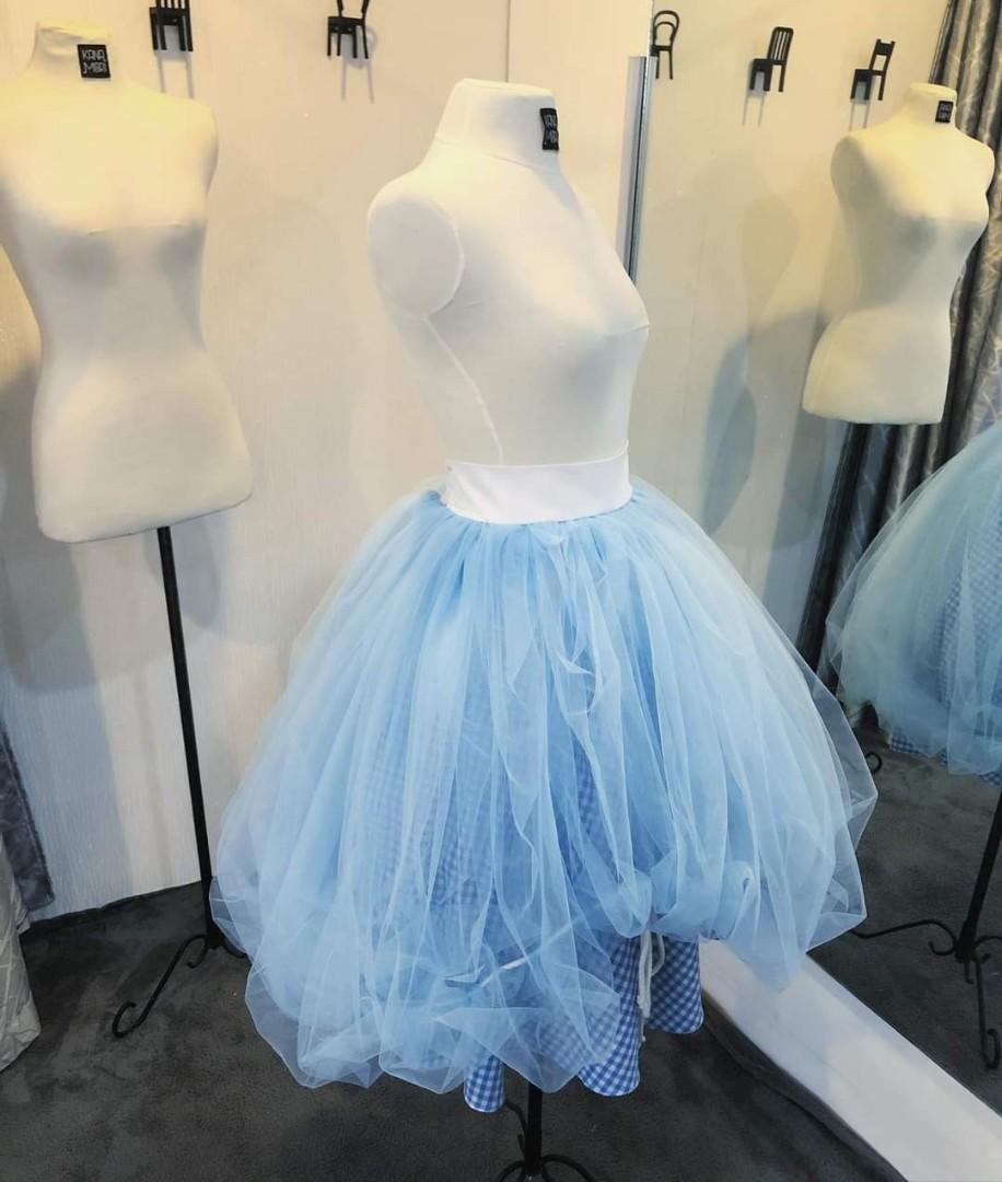 Powder Blue Tulle Gingham Skirt | Custom Made OOAK, Women's Fashion ...