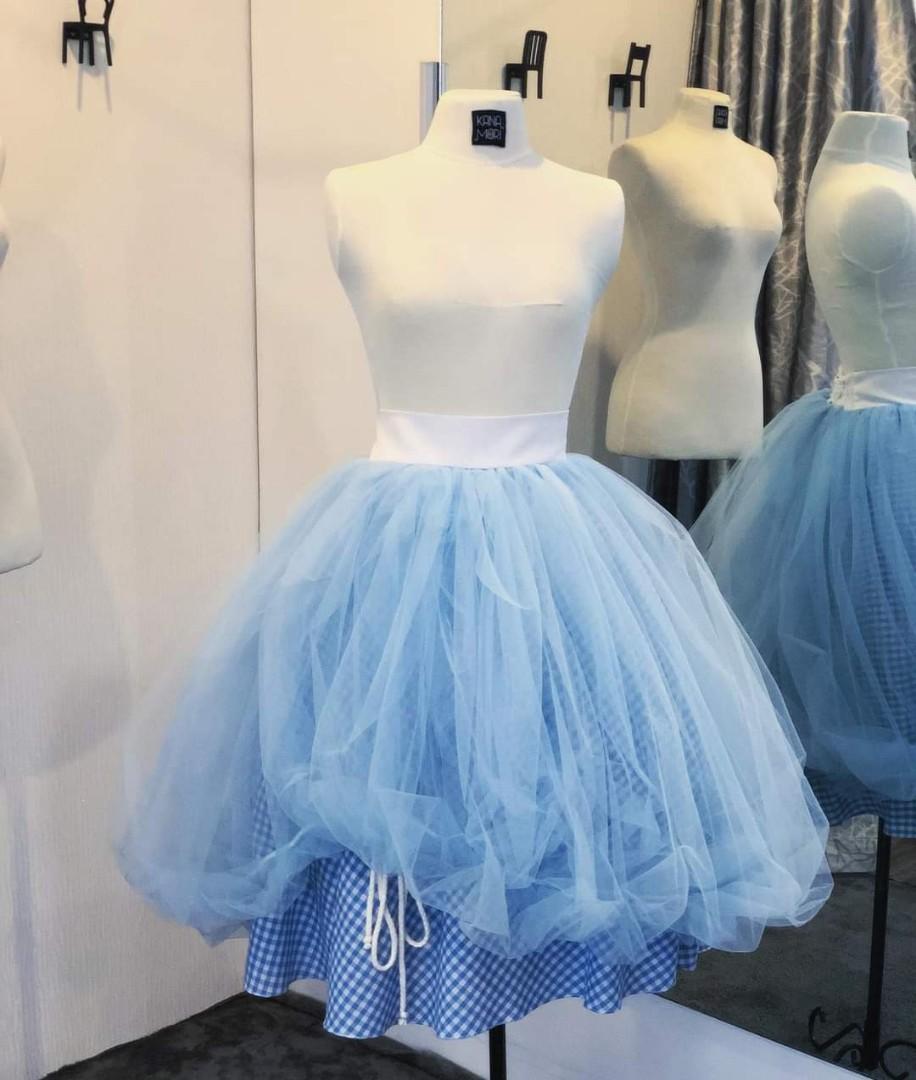 Powder Blue Tulle Gingham Skirt | Custom Made OOAK, Women's Fashion ...