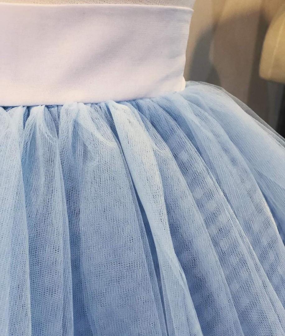 Powder Blue Tulle Gingham Skirt | Custom Made OOAK, Women's Fashion ...