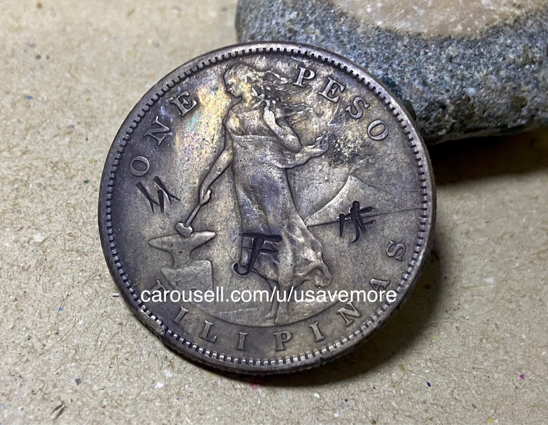 Rare 1907s USPI One Peso Genuine Silver Coin with Chopmarks, Hobbies ...