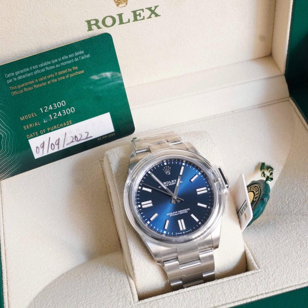 Rolex Oyster Perpetual OP41 Blue, Luxury, Watches on Carousell