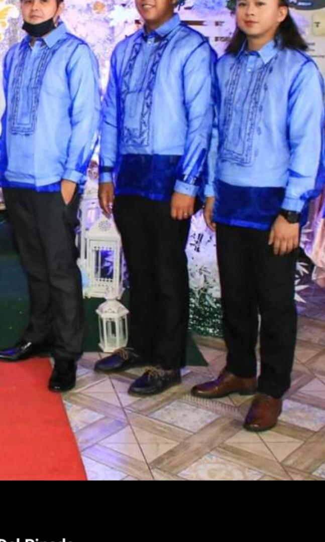 Royal Blue Barong, Men's Fashion, Tops & Sets, Sets & Coordinates on ...