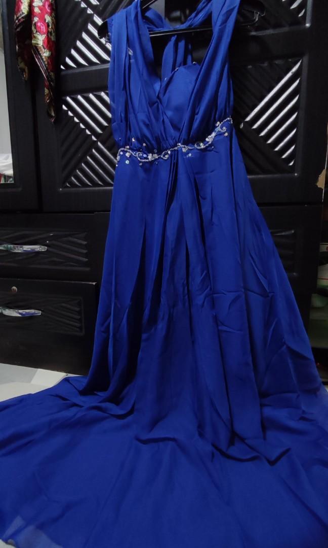 Royal blue infinity gown, Women's Fashion, Dresses & Sets, Evening ...