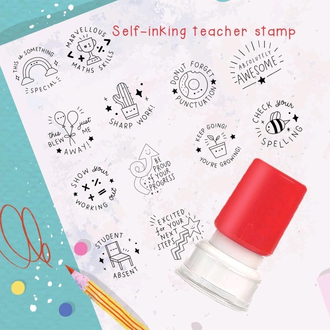 Self-Inking Teacher Stamps | English | Math | Progress | A LOT of ...