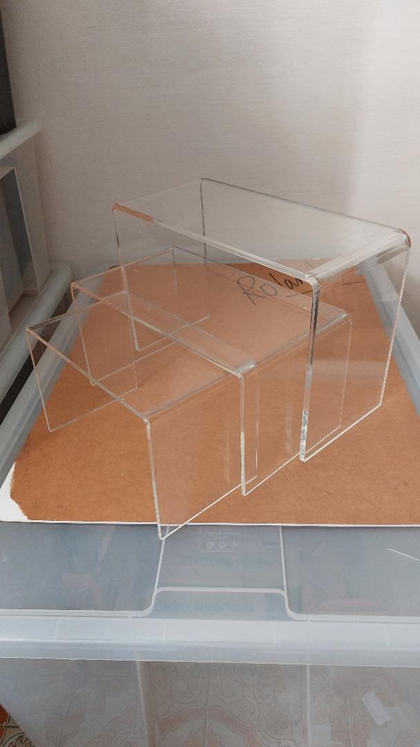 Set of 3 Plexi Glass Stands, Furniture & Home Living, Furniture ...