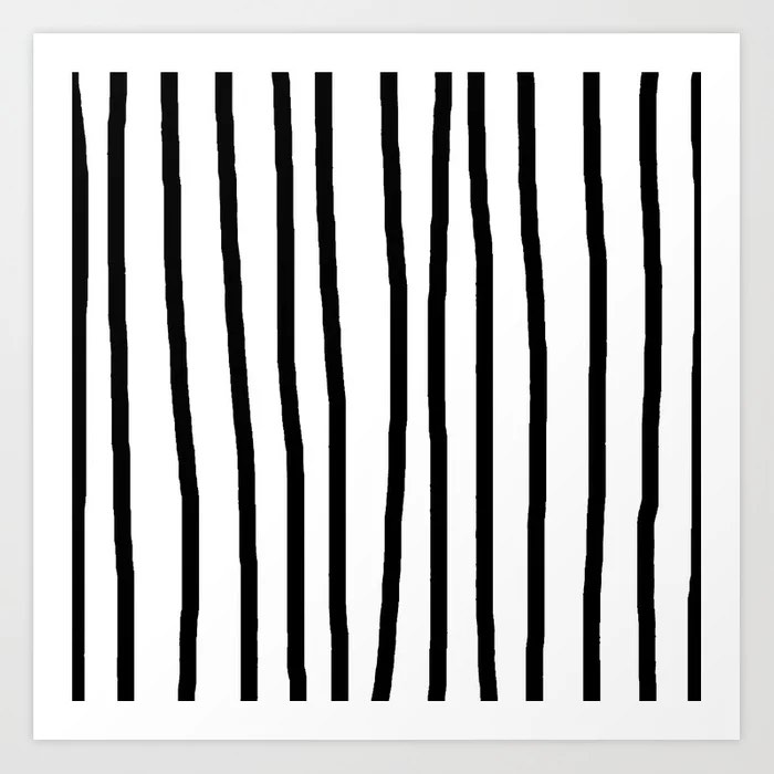 Simply Drawn Stripes Art Print in Midnight Black, Hobbies & Toys ...