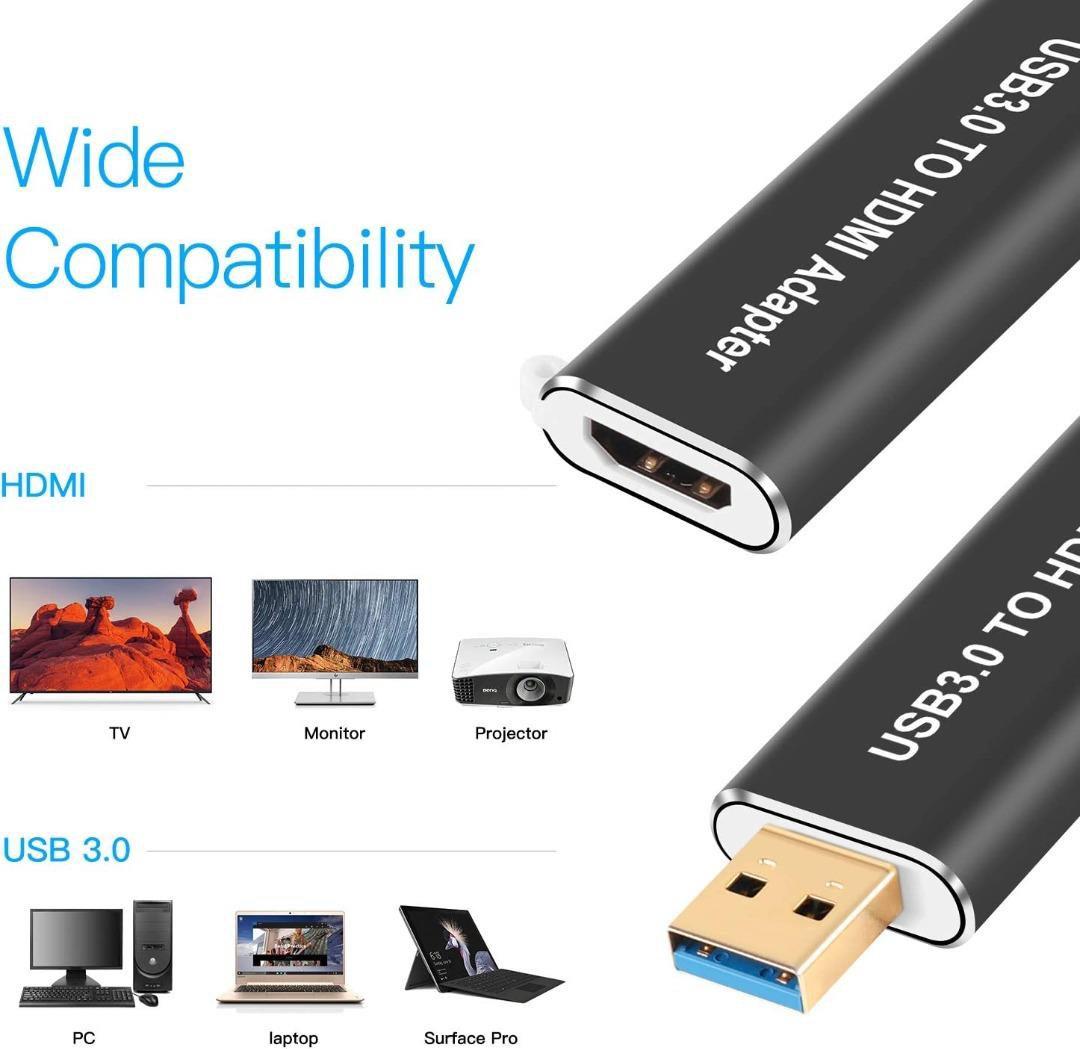 SJ006 Grey USB to HDMI Adapter USB 3.0 to HDMI for HDTV/ Monitors ...