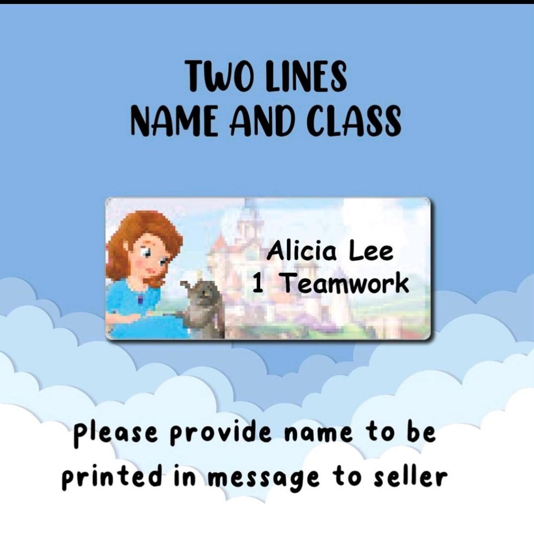 Sofia the First | 30 pcs Personalised Name Sticker, Hobbies & Toys ...