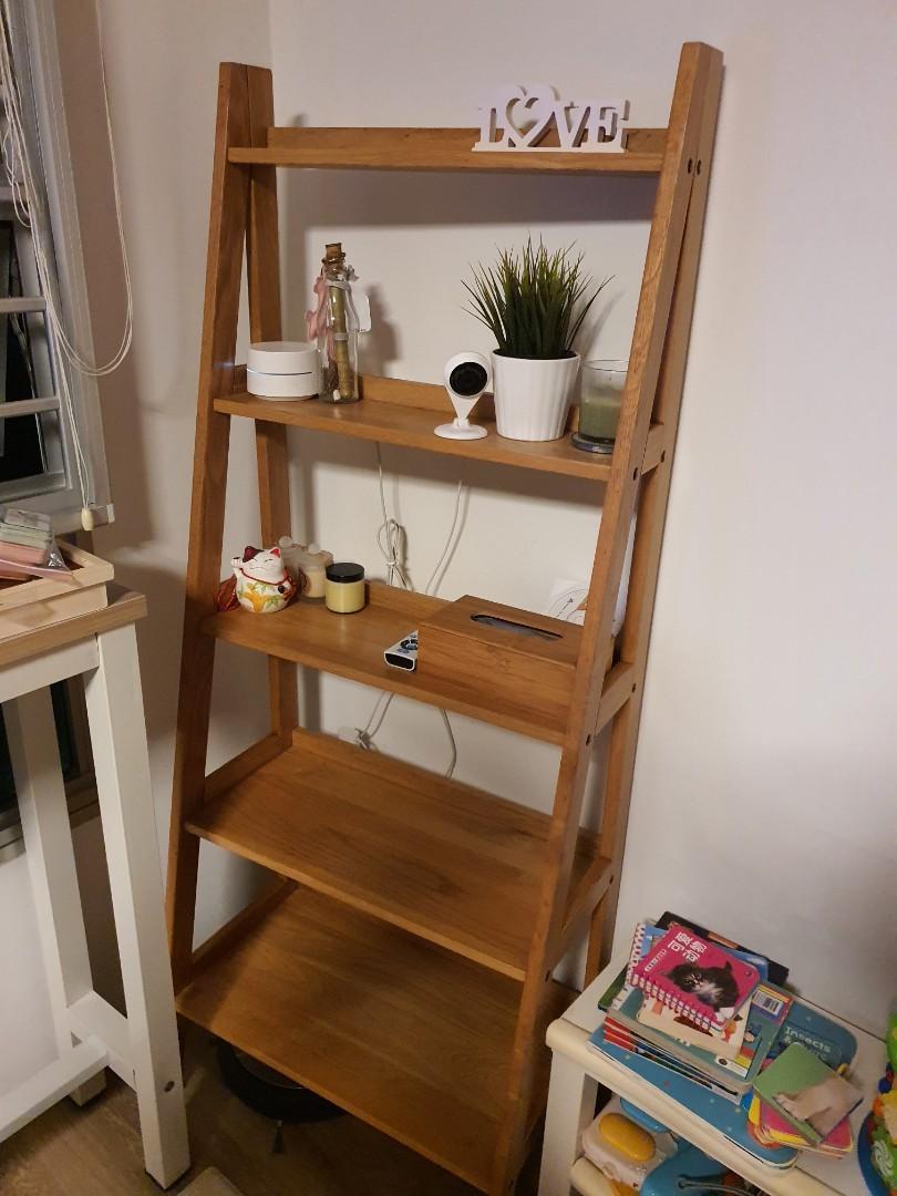 Solid Teak Wood Ladder Shelf, Furniture & Home Living, Furniture ...