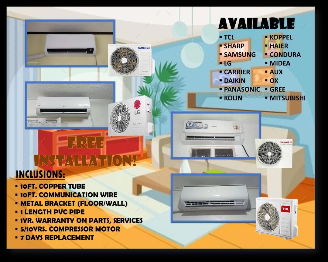 SPLIT TYPE AIRCON with FREE INSTALLATION !!, TV & Home Appliances, Air ...