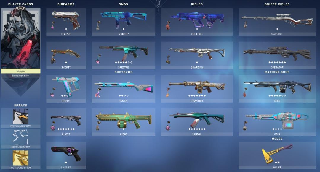 Stacked Valo acc many skins, mid seasons battlepass, all agents, peak ...