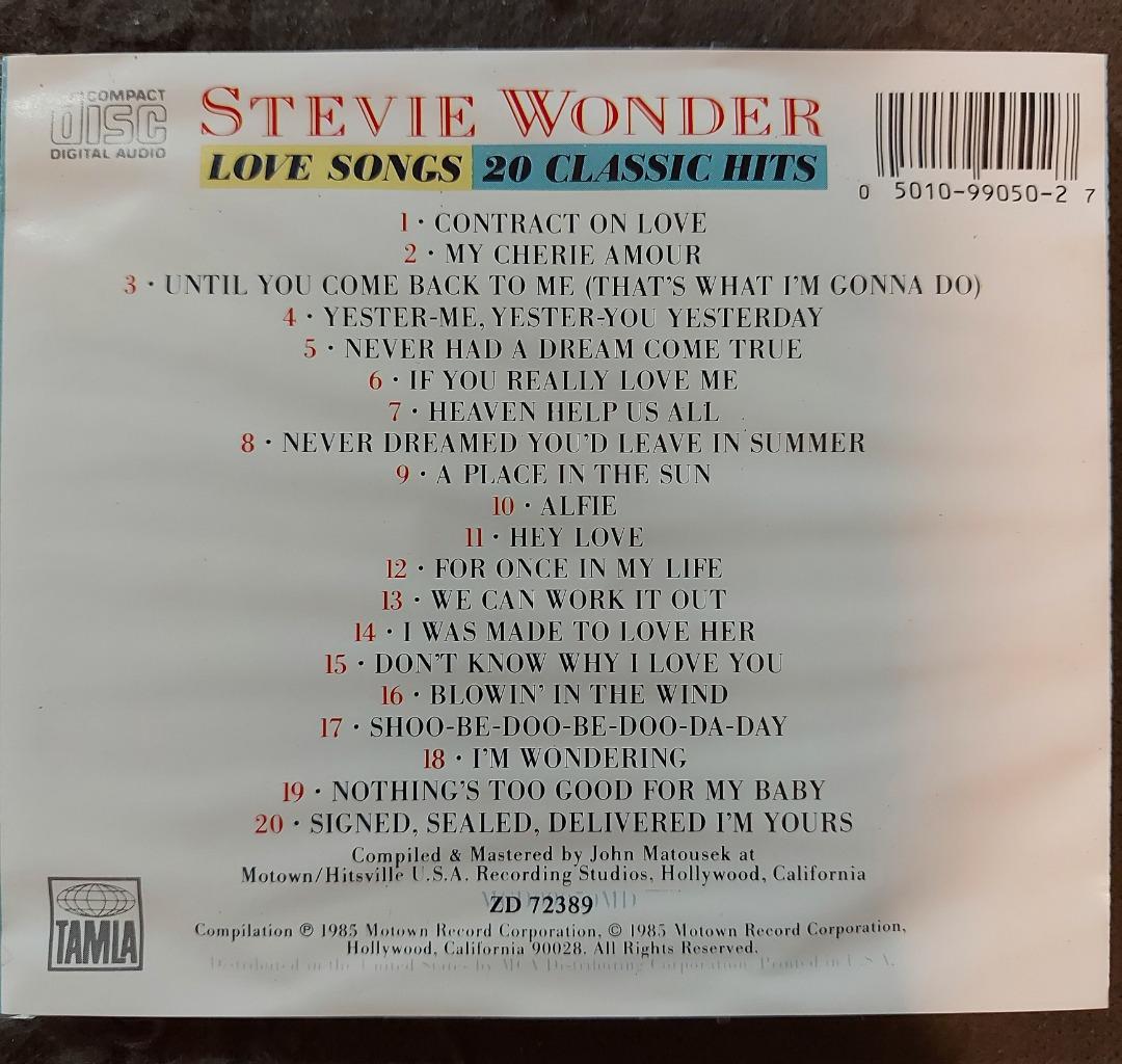 Stevie Wonder - LoVe SonGs 精選 CD (85年 日本天龍版 1A3, 無 iFPi) BLowin' in tHe ...
