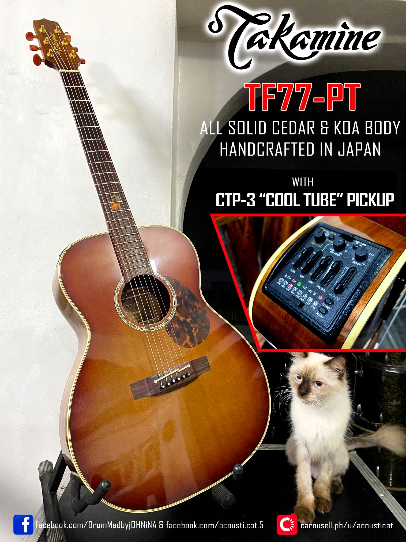 Takamine TF77-PT Legacy OM Acoustic Guitar, Hobbies & Toys, Music ...