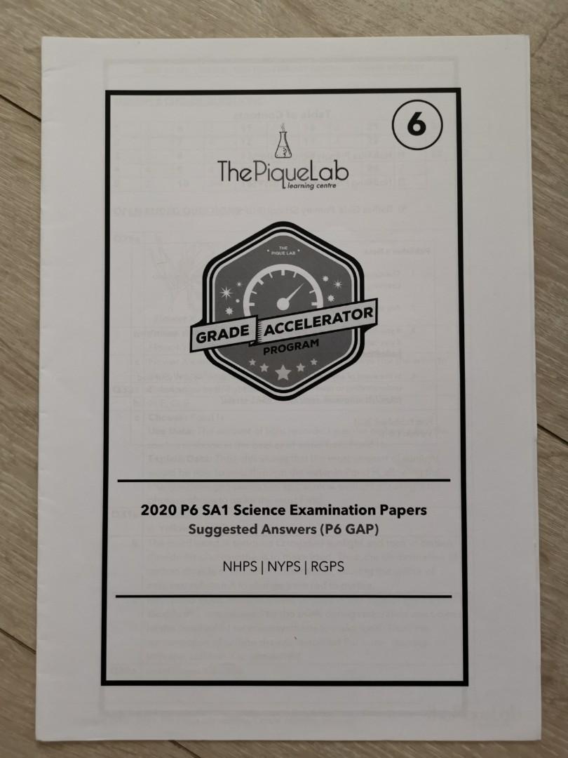 The Pique Lab - 2020 P6 SA1 Science Suggested Answers, Hobbies & Toys ...