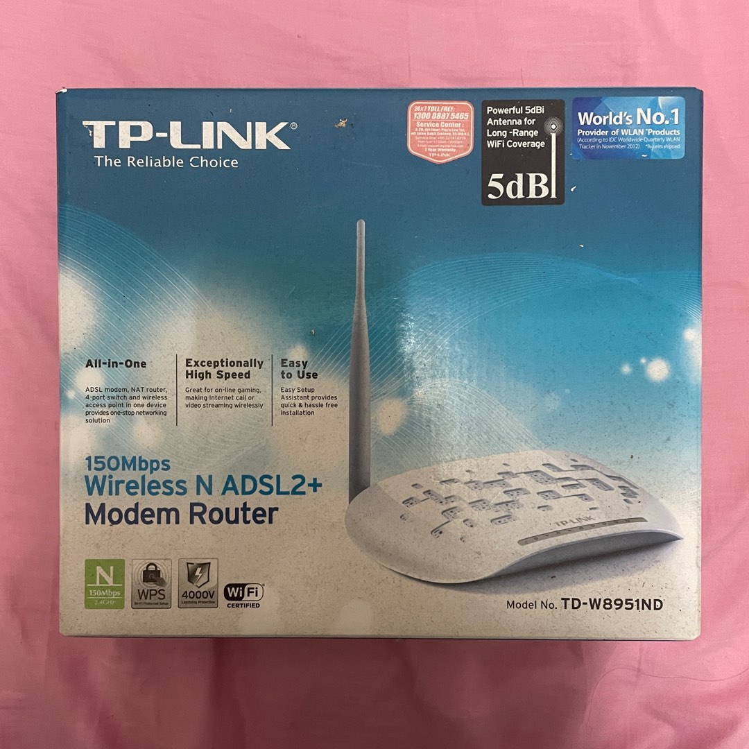 TP Link 150Mbps Wireless N ADSL2+ Modem Router, Computers & Tech, Parts ...