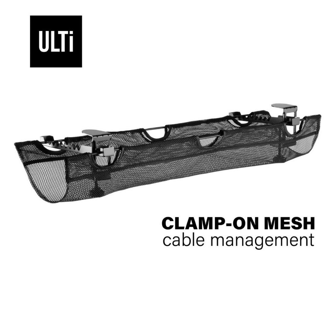 ULTi Clamp-on Mesh Cable Management Organiser Sleeve, Under-Desk Wire ...