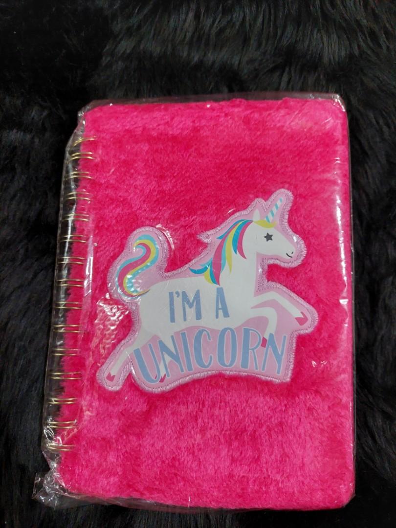 Unicorn furry notebook, Hobbies & Toys, Stationary & Craft, Stationery ...