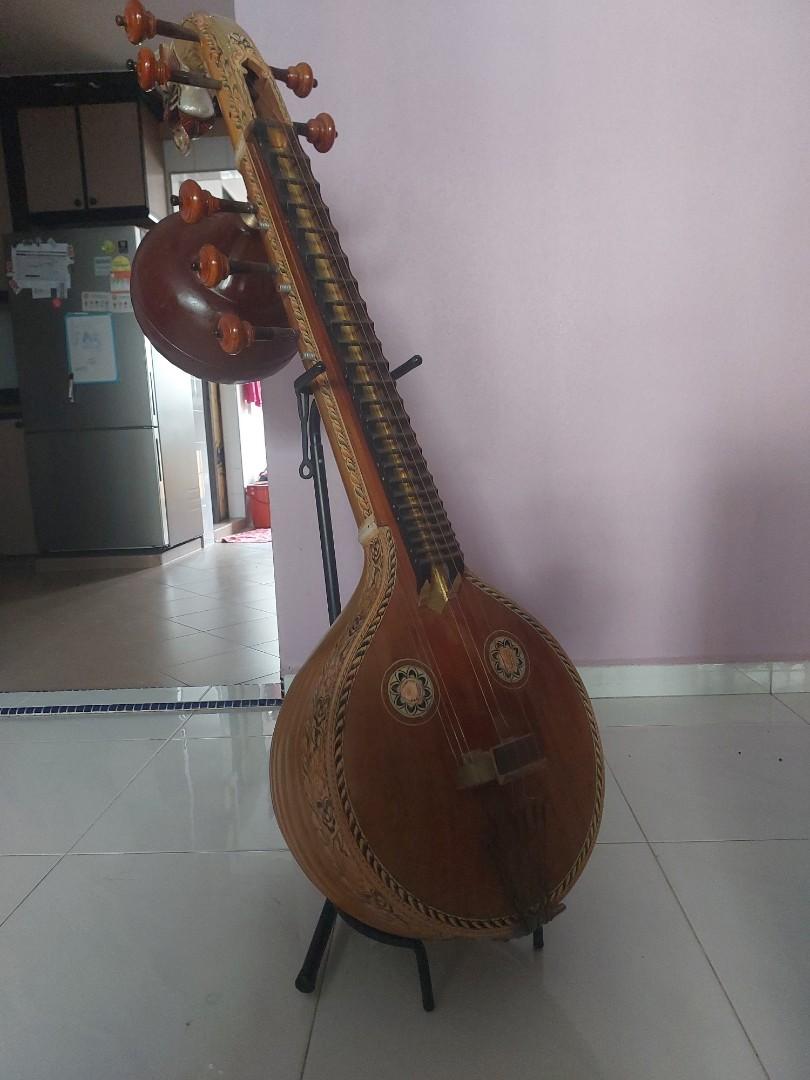 Veenai with stand, Hobbies & Toys, Music & Media, Musical Instruments ...