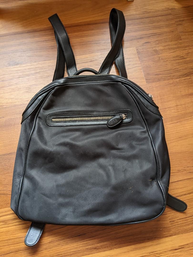Vintage Esprit genuine leather backpack, Women's Fashion, Bags ...