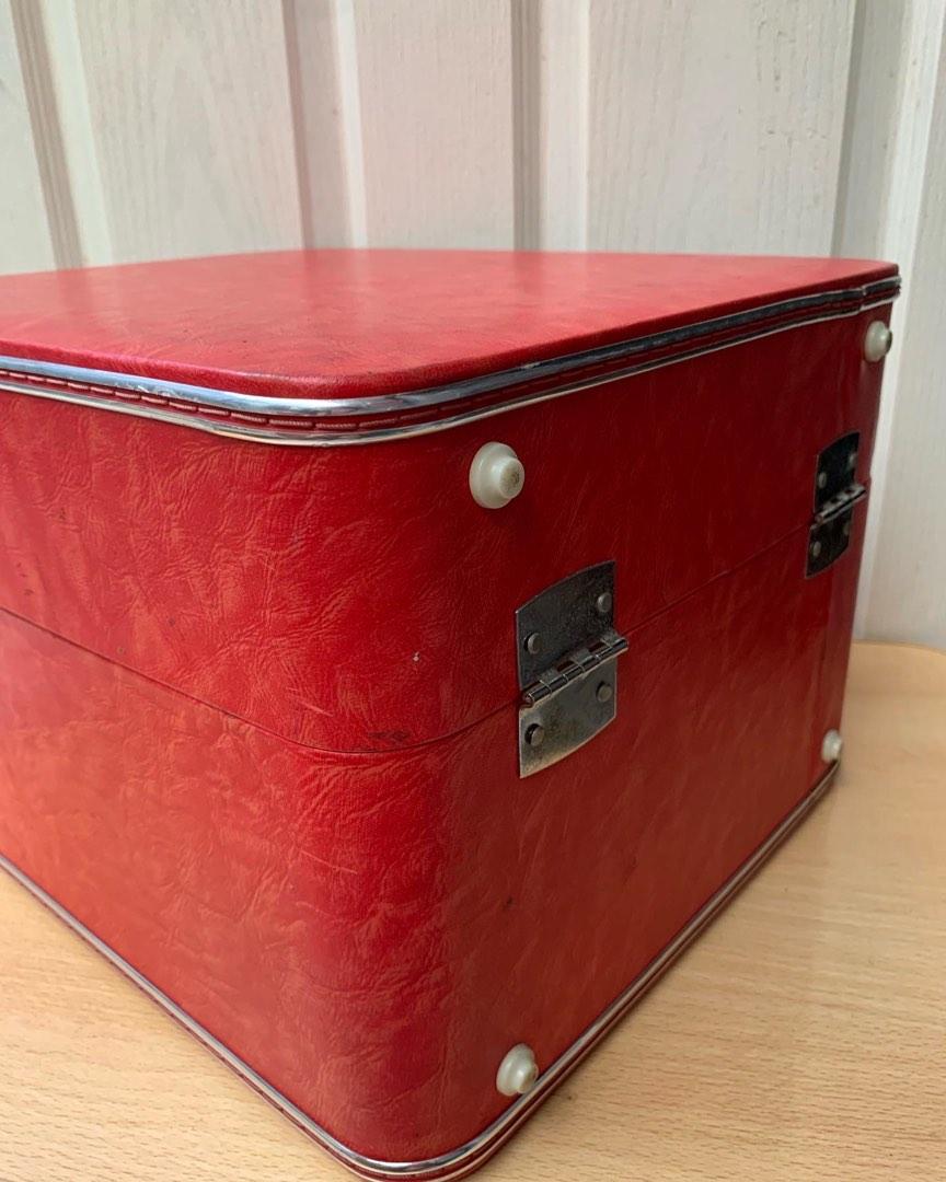 Vintage Red Suit Case/ Red Case storage, Furniture & Home Living, Home ...